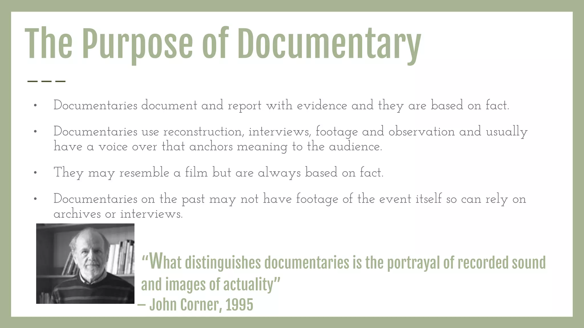 The theory of documentary | PPTX