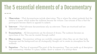 The theory of documentary | PPTX