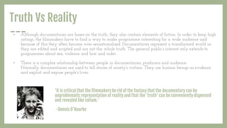 The theory of documentary | PPTX | Documentary | Genres