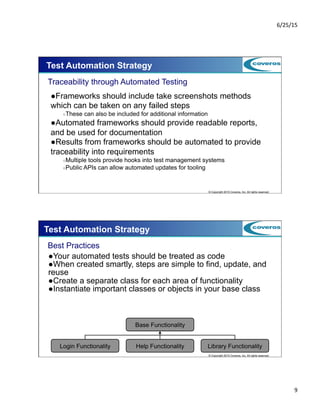 Test Automation Strategies and Frameworks: What Should Your Team Do? | PDF