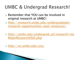 UMBC source challenge - research writing extra | PPT