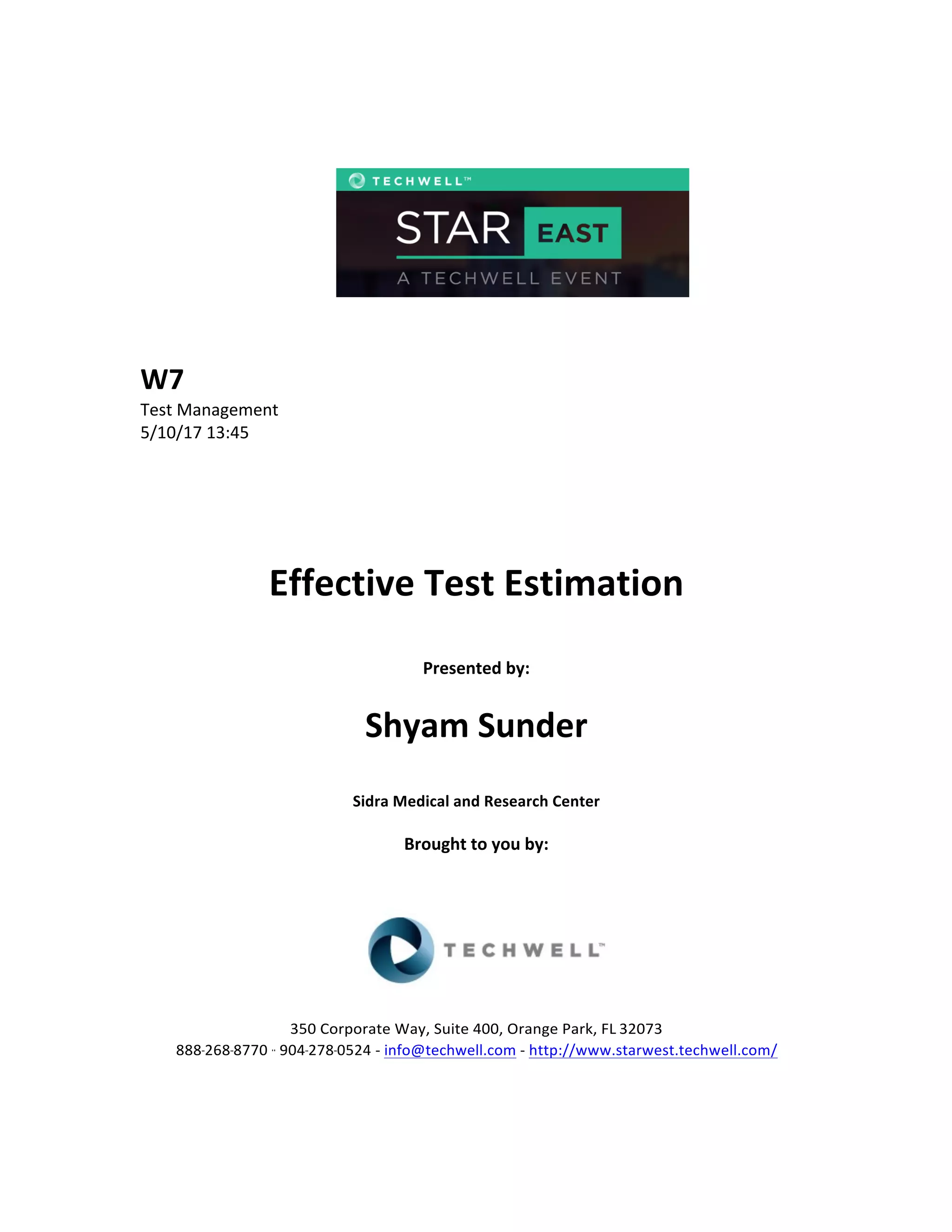 Effective Test Estimation | PDF