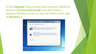 Windows 7 Installation | PPTX