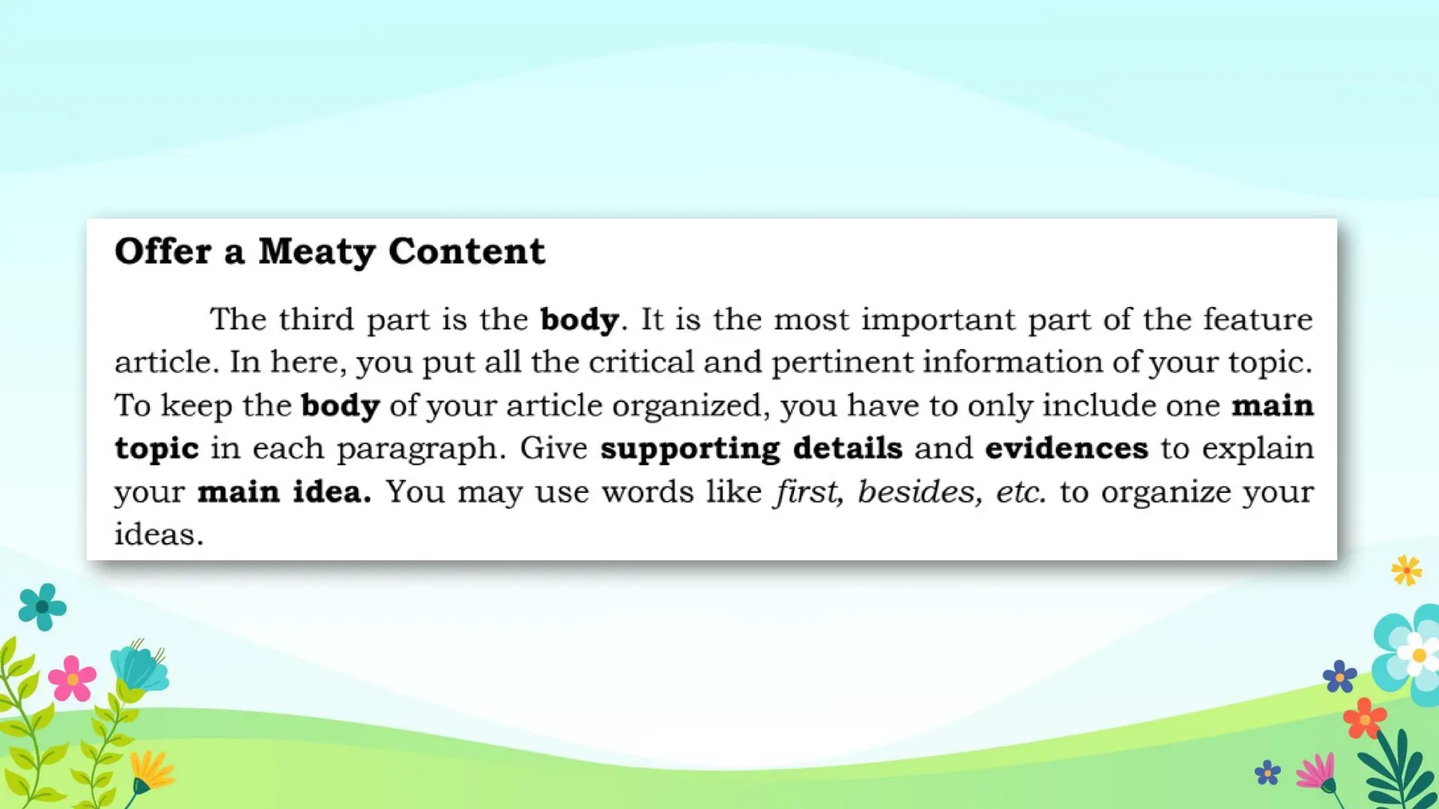 Writing a Feature Article............... | PPT