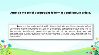 Writing a Feature Article............... | PPTX