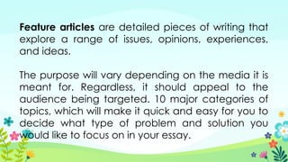 Writing a Feature Article............... | PPTX