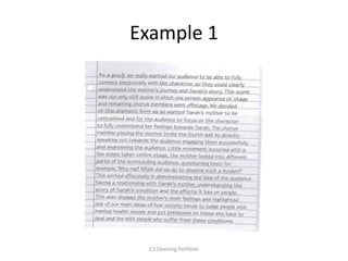 GCSE Drama C1 Devising - portfolio guidelines | PPTX