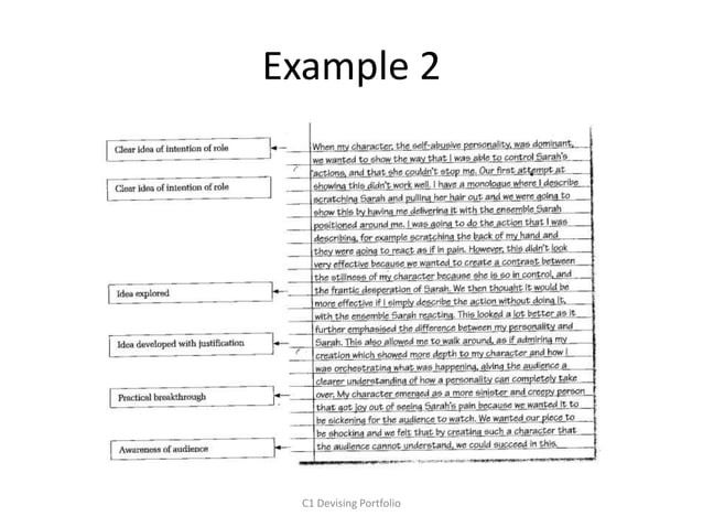 GCSE Drama C1 Devising - portfolio guidelines | PPT