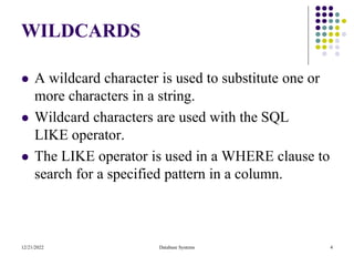 Wildcard In database | PDF