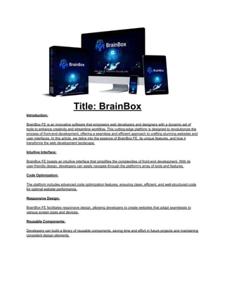 BrainBox | PDF | Web Development | Internet