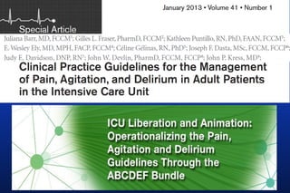 ICU delirium - critical factors and liberation bundles - Pratik ...
