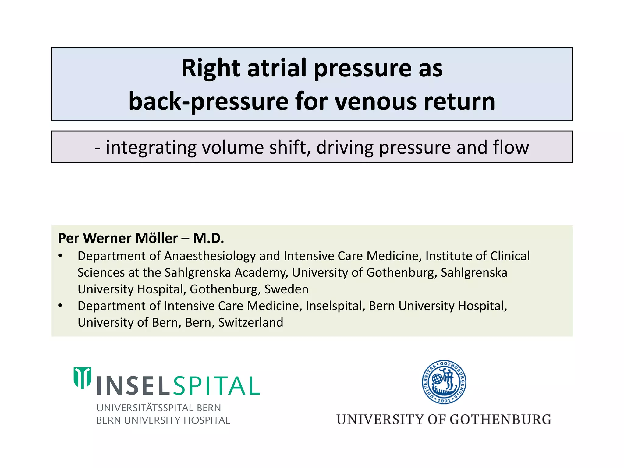 Right atrial pressure as back-pressure for venous return | PPTX