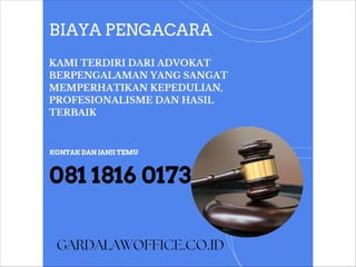 VIRAL! (WA) 081-1816-0173 | GARDA LAW OFFICE | Tarif Pengacara Perdata di Karet Tengsin Jakarta ...