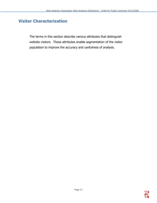 WAA Web Analytics Definitions | PDF
