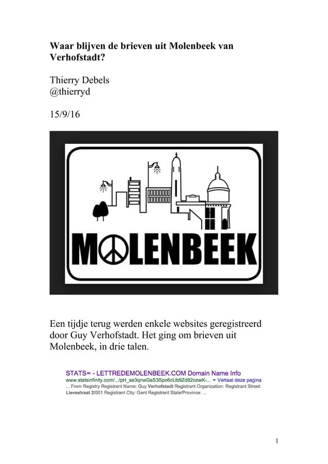 Waar blijven de brieven uit Molenbeek van Verhofstadt? | DOC