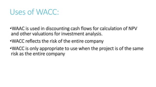 Wacc finance | PPTX | Business Accounting & Finance | Business