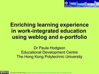 Enriching learning experience in work-integrated education through ...