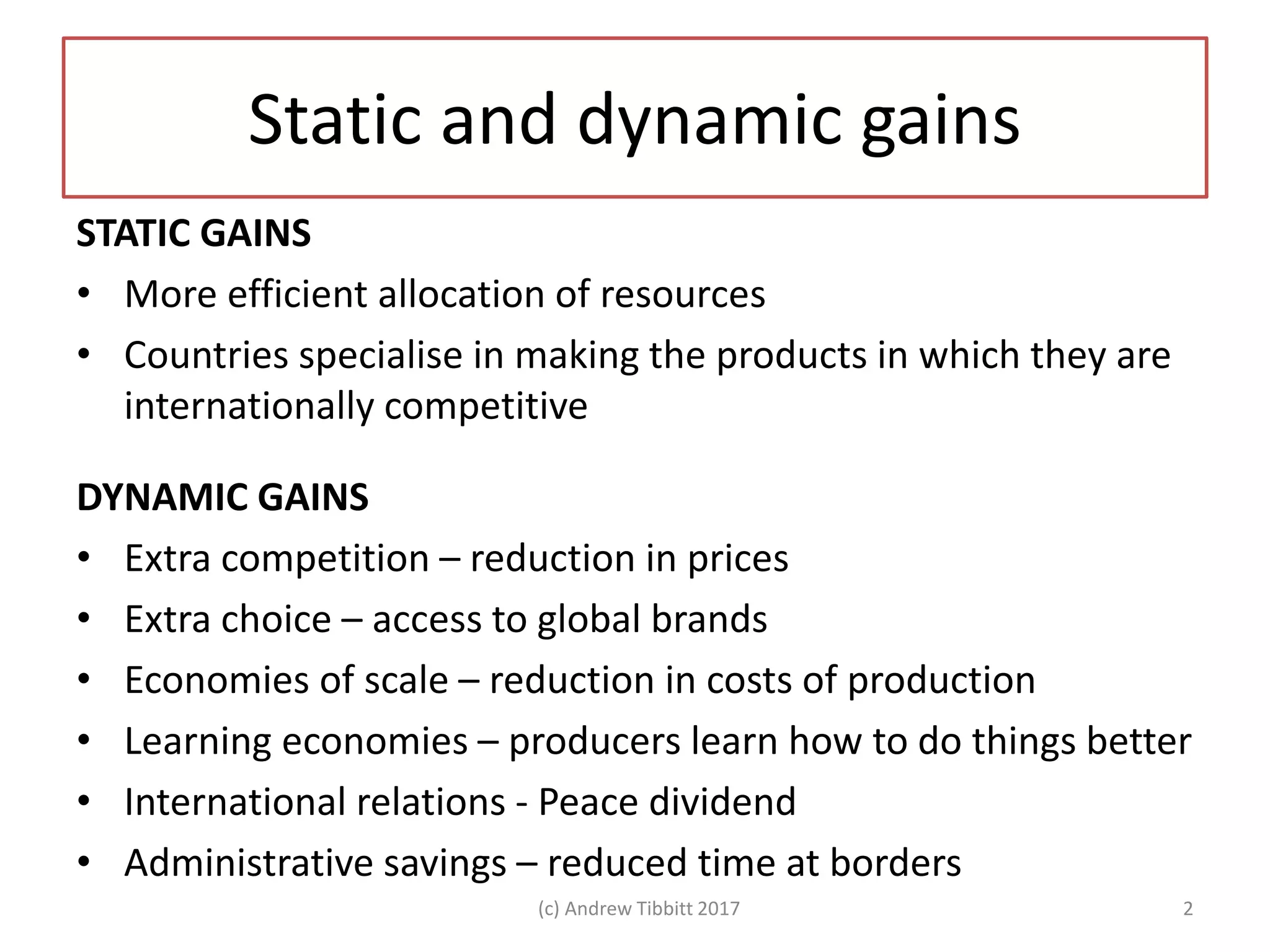 Dynamic Gains from Trade | PPT | Free Download