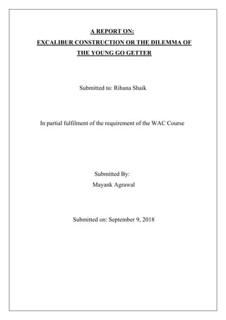 WAC Excalibur construction or the dilemma of the young go getter | PDF