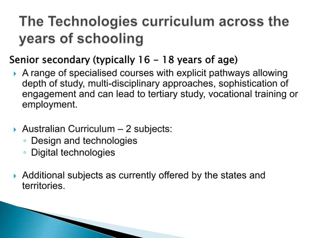 WA Curriculum Outline: Technologies | PPT