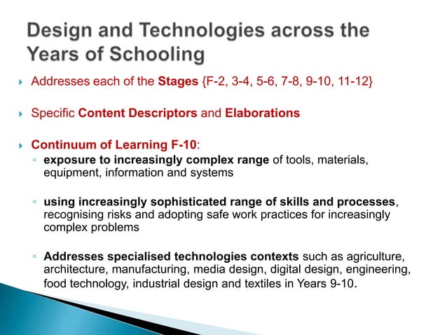 WA Curriculum Outline: Technologies | PPT