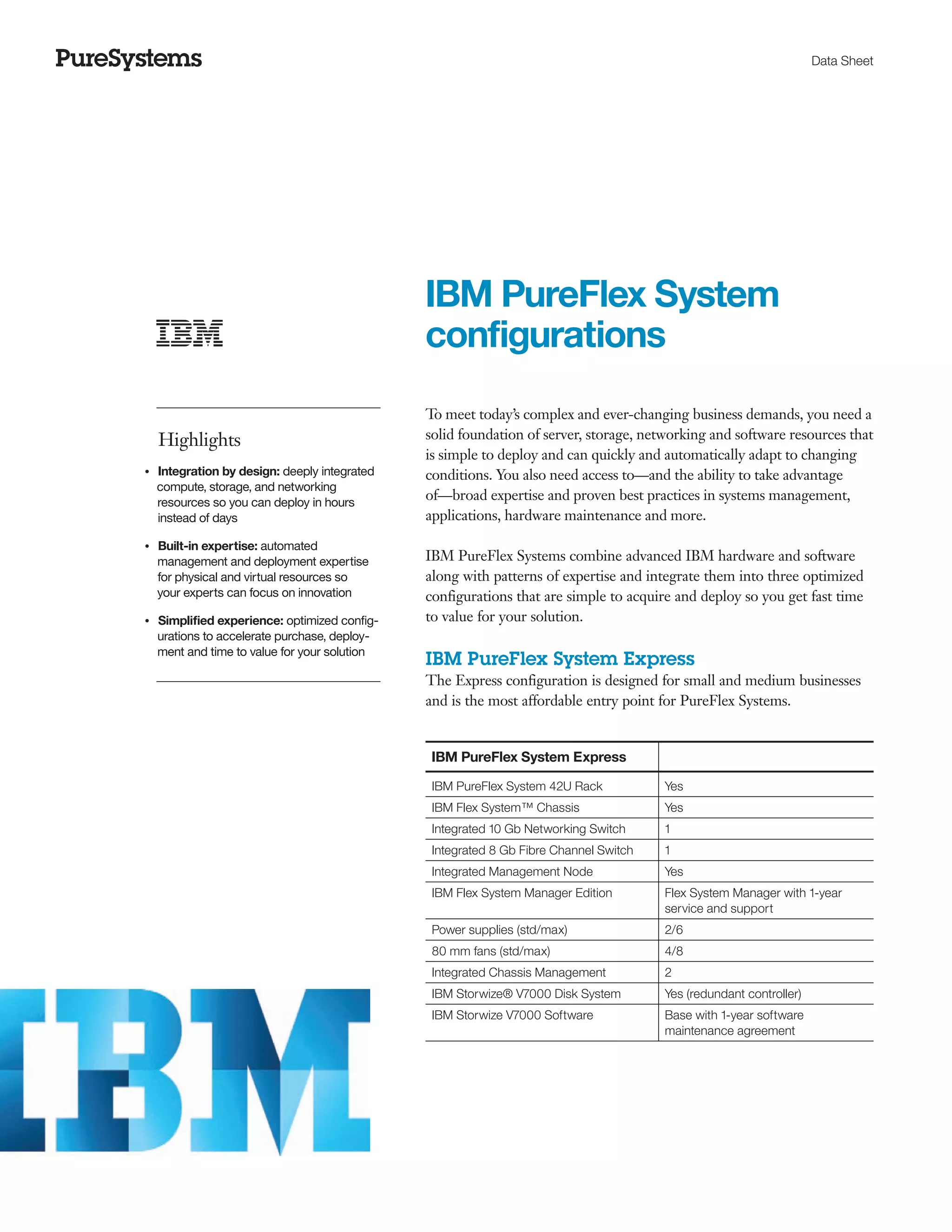 IBM PureFlex System configurations | PDF