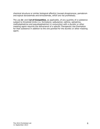 Wada prohibited-list-2014-en | PDF