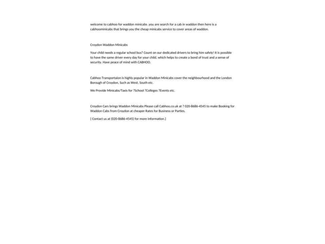 Waddon minicabs | PPT