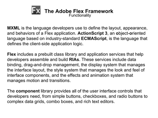 Flex Framework Presentation PPT | PPT