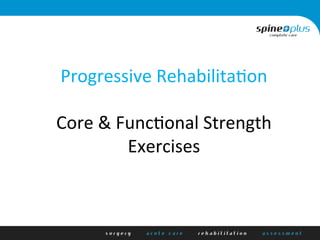 Progressive rehabilitation for low back pain | PDF