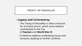 World History- World War 1 (Trench, Treaty of Versailles) | PPT