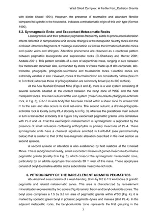 The Wadi Sikait Complex: A Fertile- Post-Collisionl Granite-Pegmatite ...