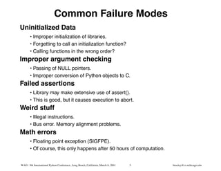 WAD : A Module for Converting Fatal Extension Errors into Python Exceptions | PPT