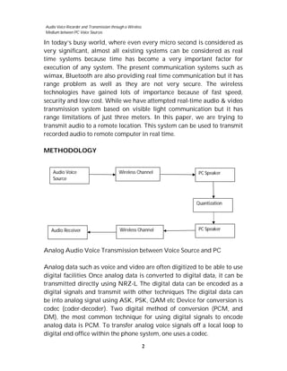 AUDIO VOICE RECORDER AND TRANSMISSION THROUGH A WIRELESS MEDIUM BETWEEN PC AND VOICE SOURCES ...
