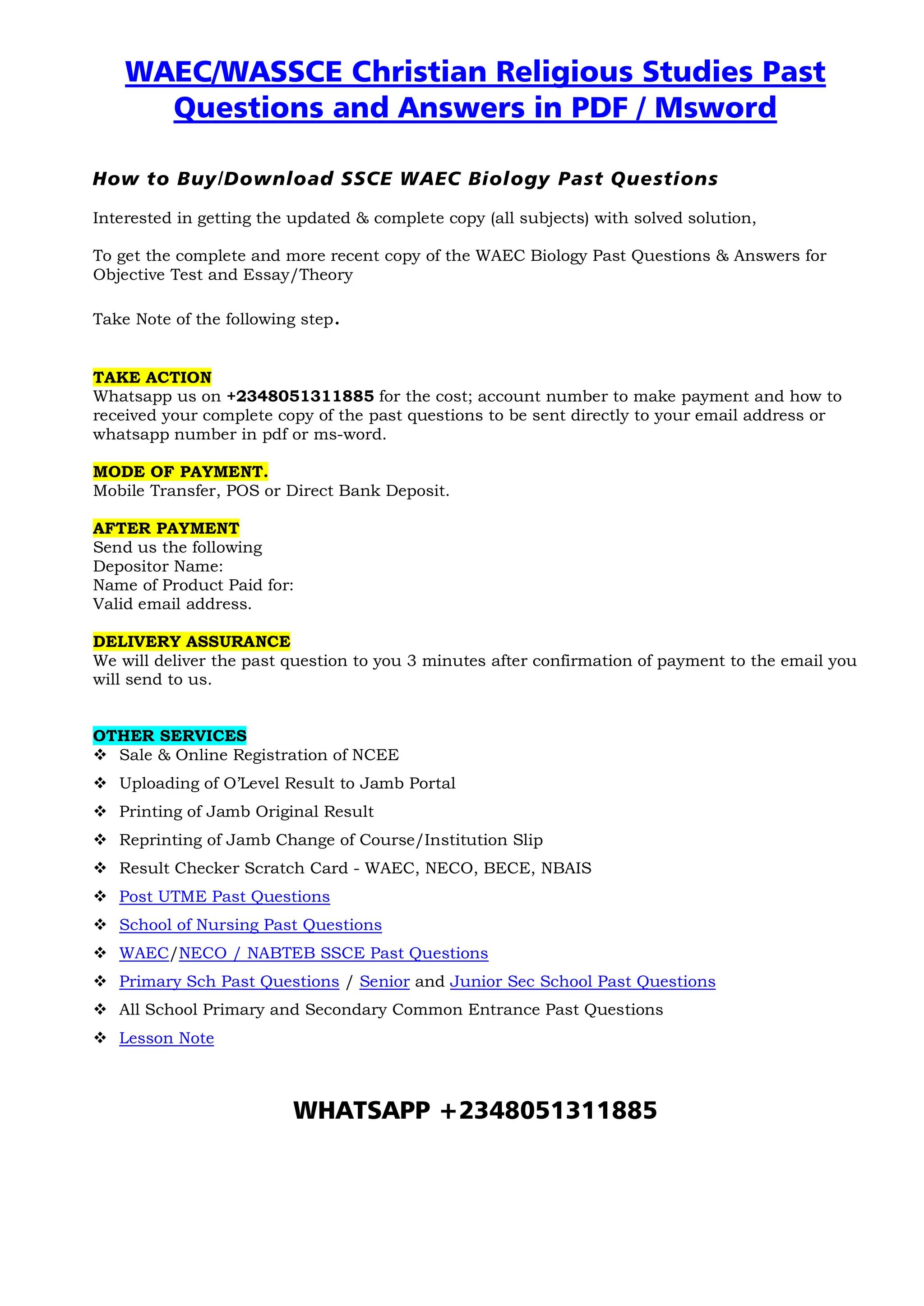 WAEC Past Questions on CRS Christian Religious Studies.pdf