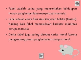 PPT MENARIK MEDIA INTERAKTIF UNTUK PESERTA DIDIK "FABEL" | PPT