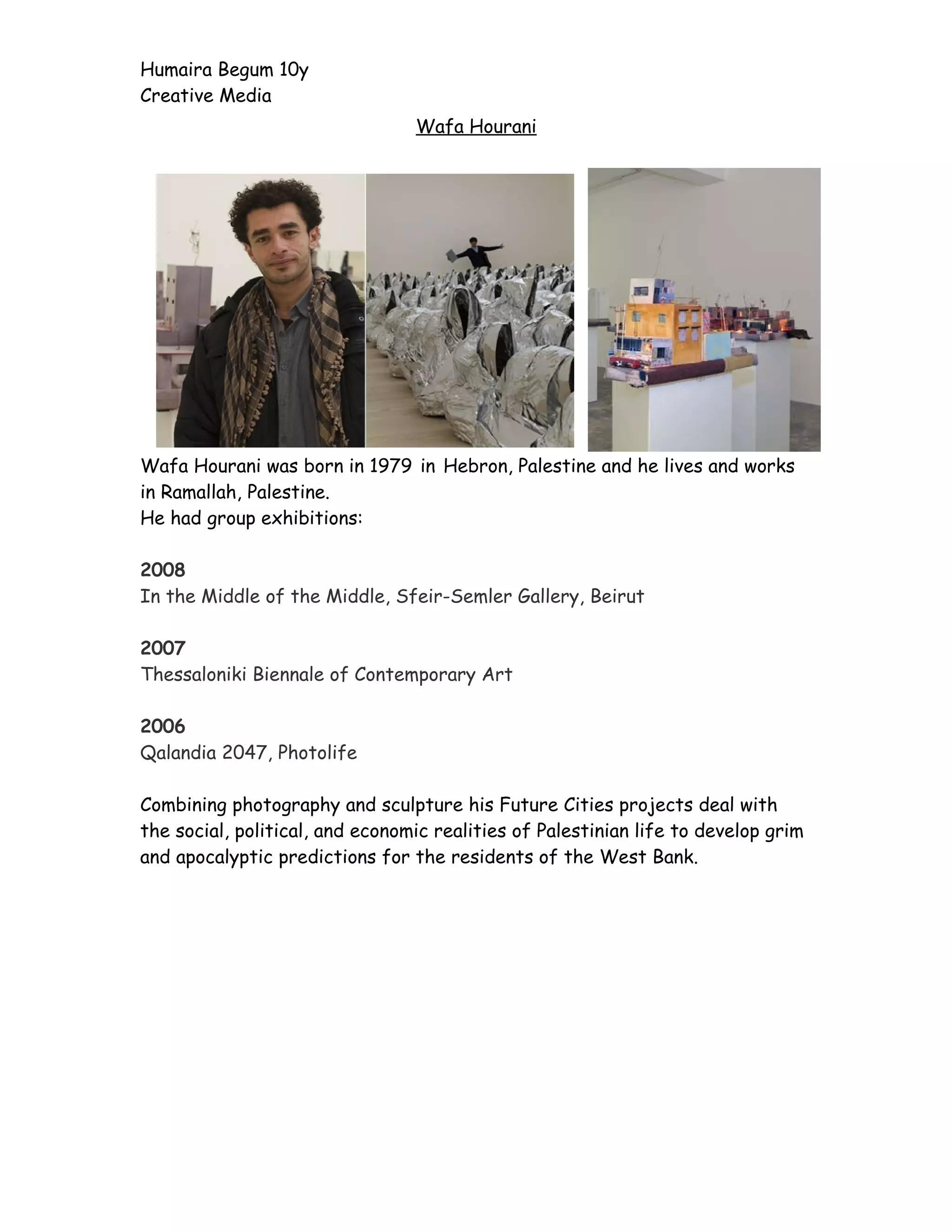 Research on Wafa Hourani | DOC