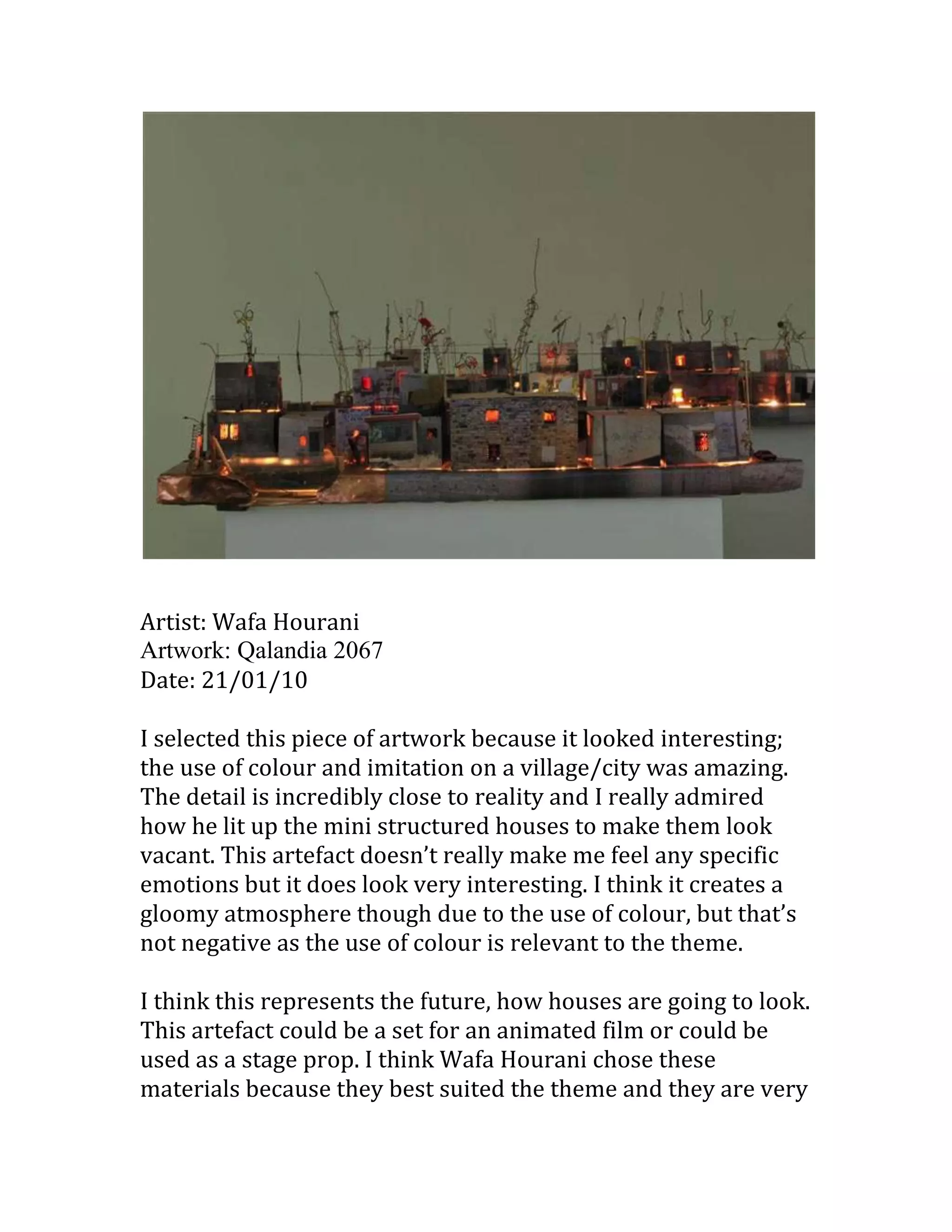 3.2 - Analysation of Wafa Hourani's Work | DOCX