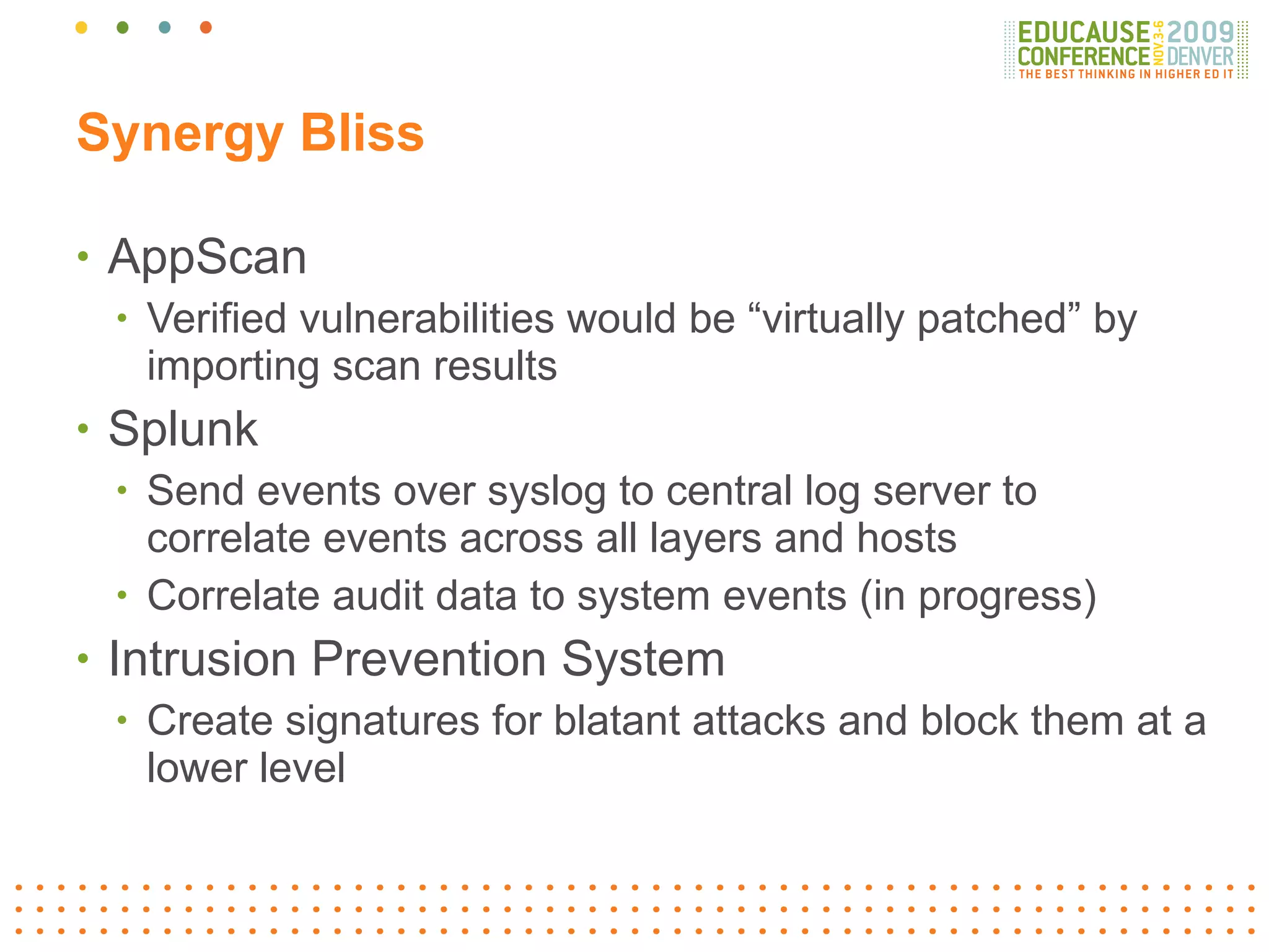 2009 Securing Applications With Web Application Firewalls And
