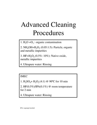 Wafer cleaning | PDF
