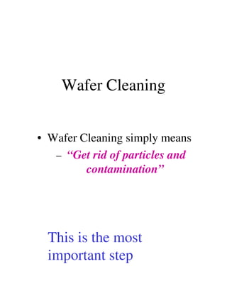 Wafer cleaning | PDF