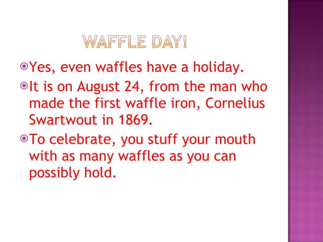 All About Waffles | PPT | Desserts and Baking | Food & Drink