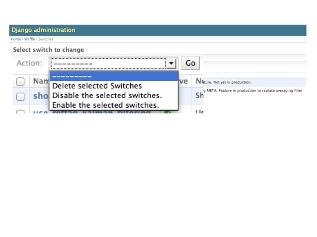 Waffle: A feature switch/flag/toggle application for Django | PPT