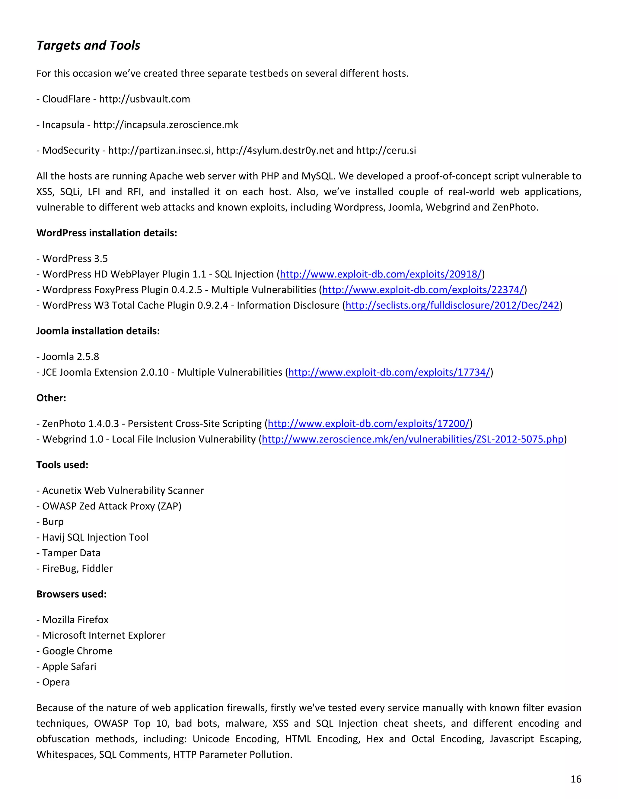 CloudFlare vs Incapsula vs ModSecurity | PDF