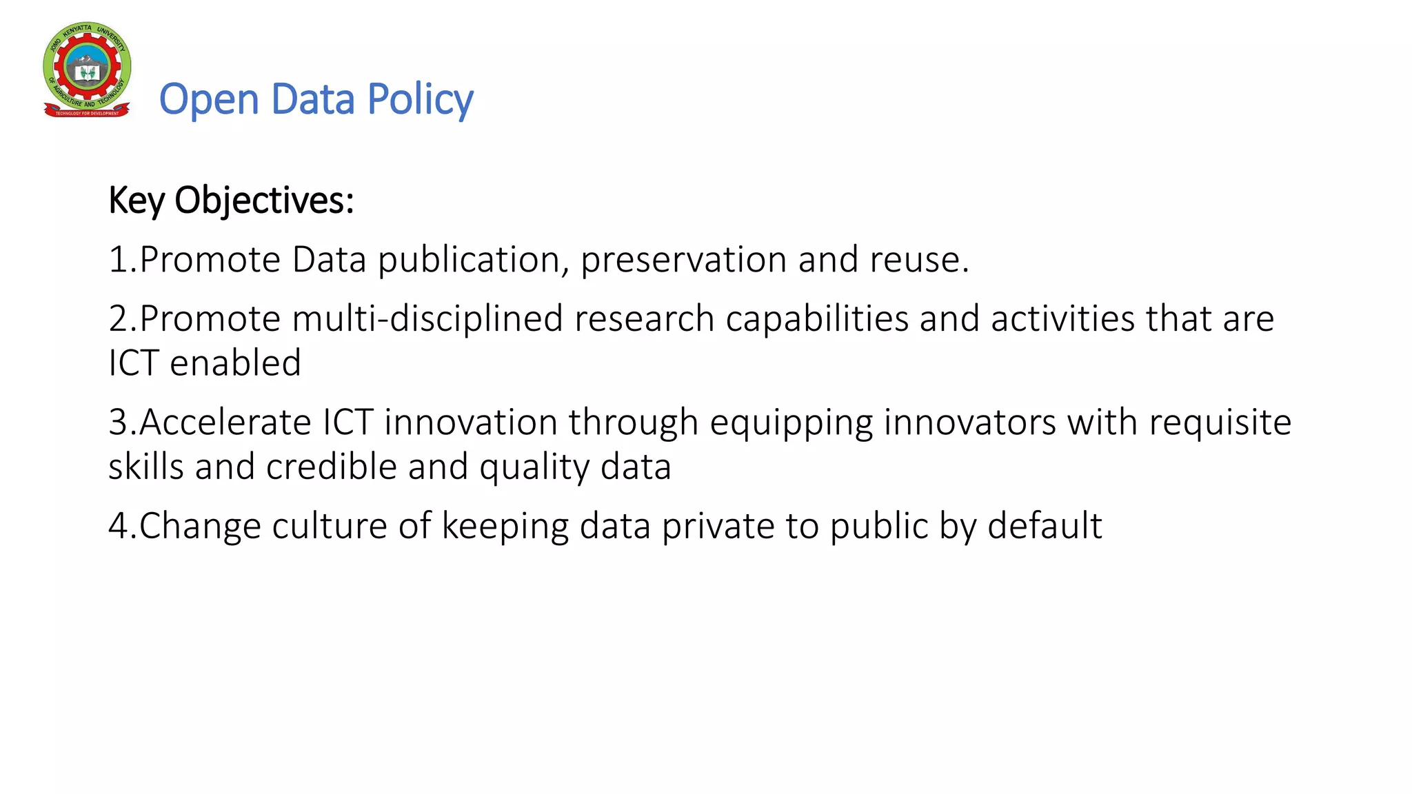 Benefits of Open Data and Policy Developments, perspectives from ...