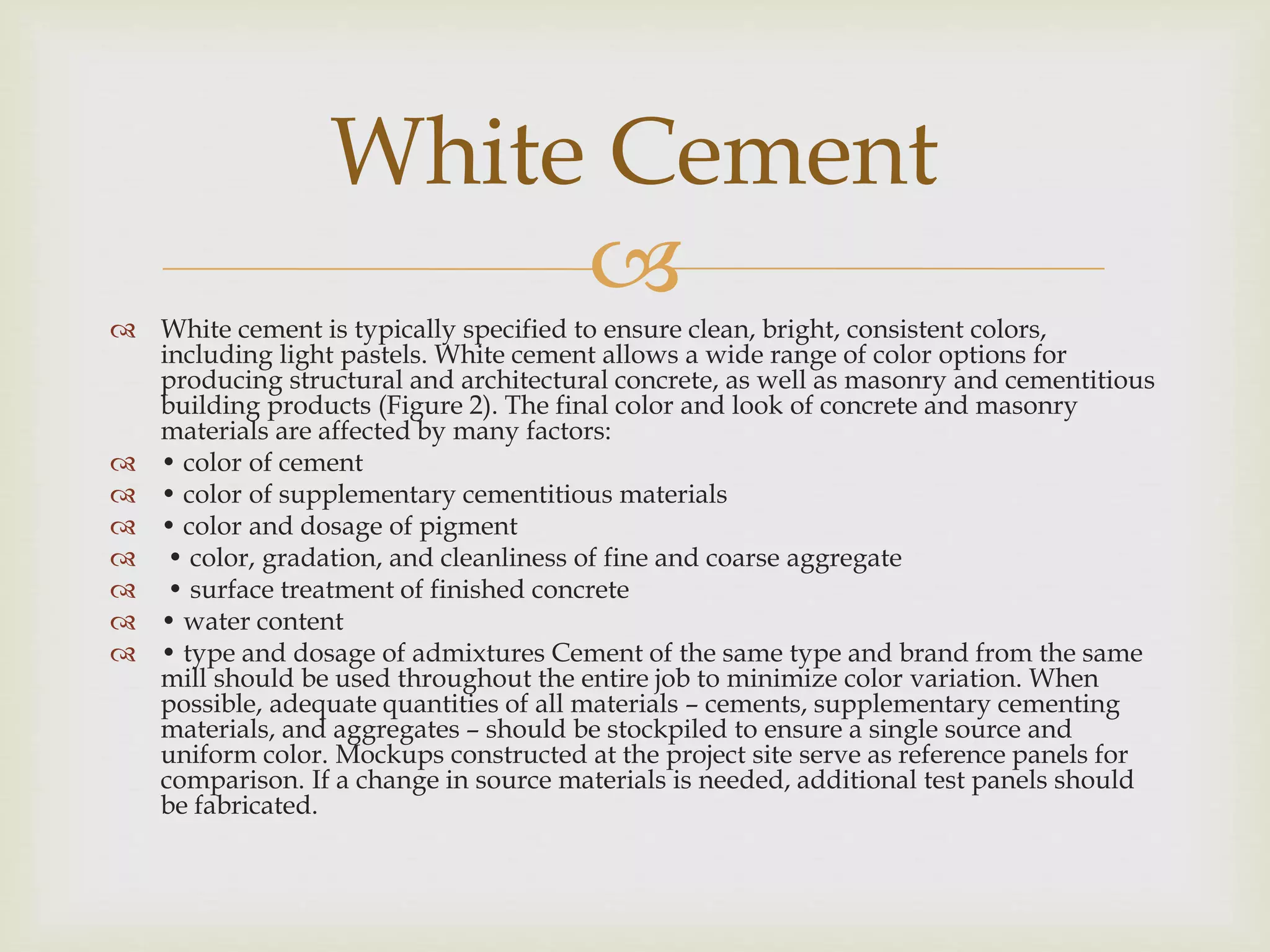 Presentation about White Cement | PPTX