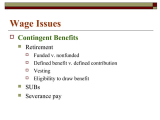 Wage & benefit issues | PPT