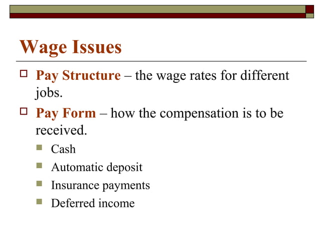Wage & benefit issues | PPT