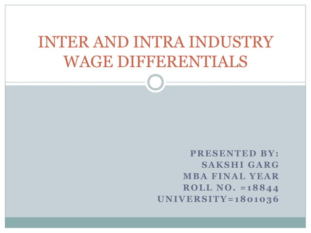 Wage differentials (compensating differentials) | PPT