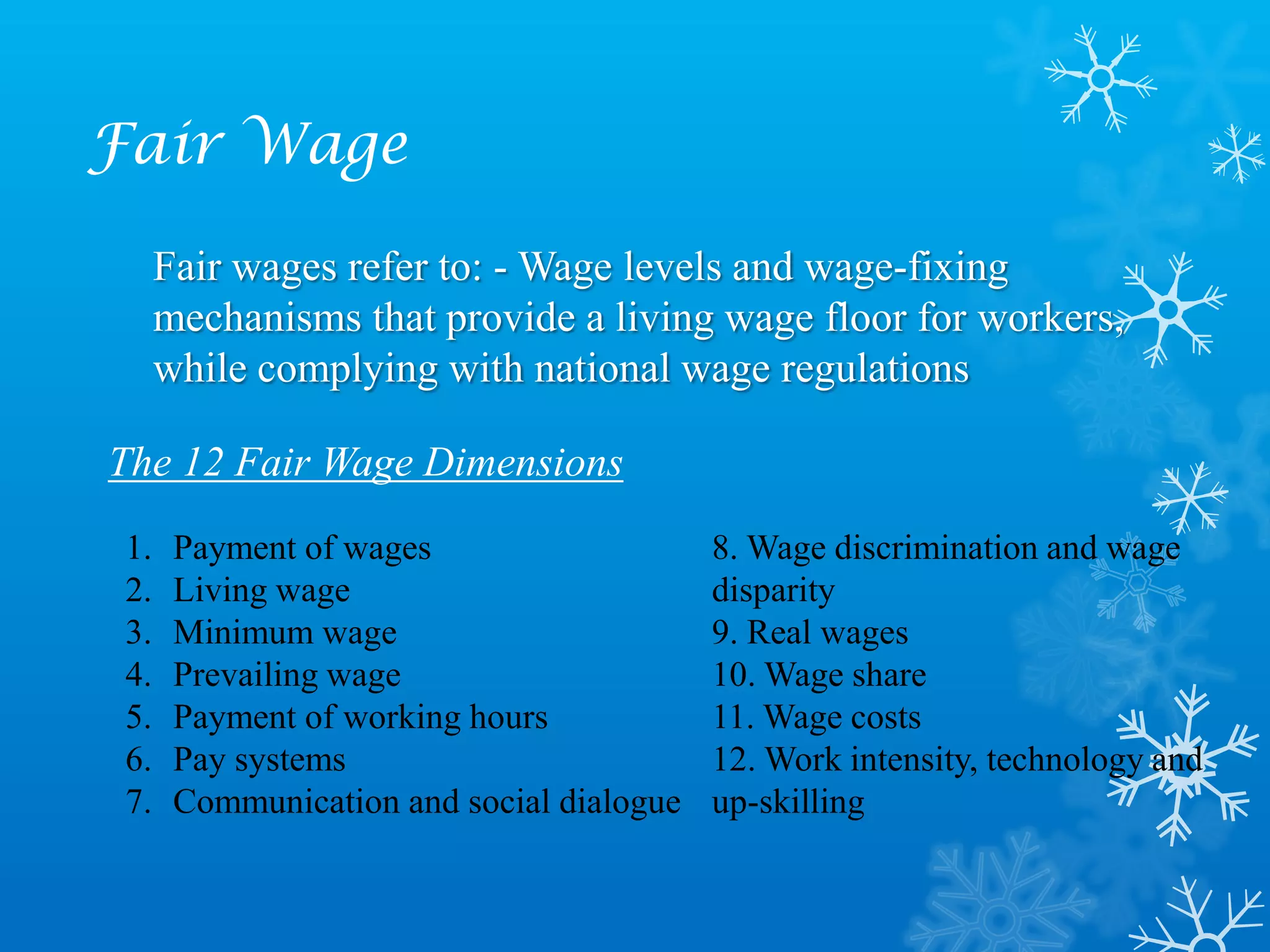 Wage, importance and Fair Wages | PPTX
